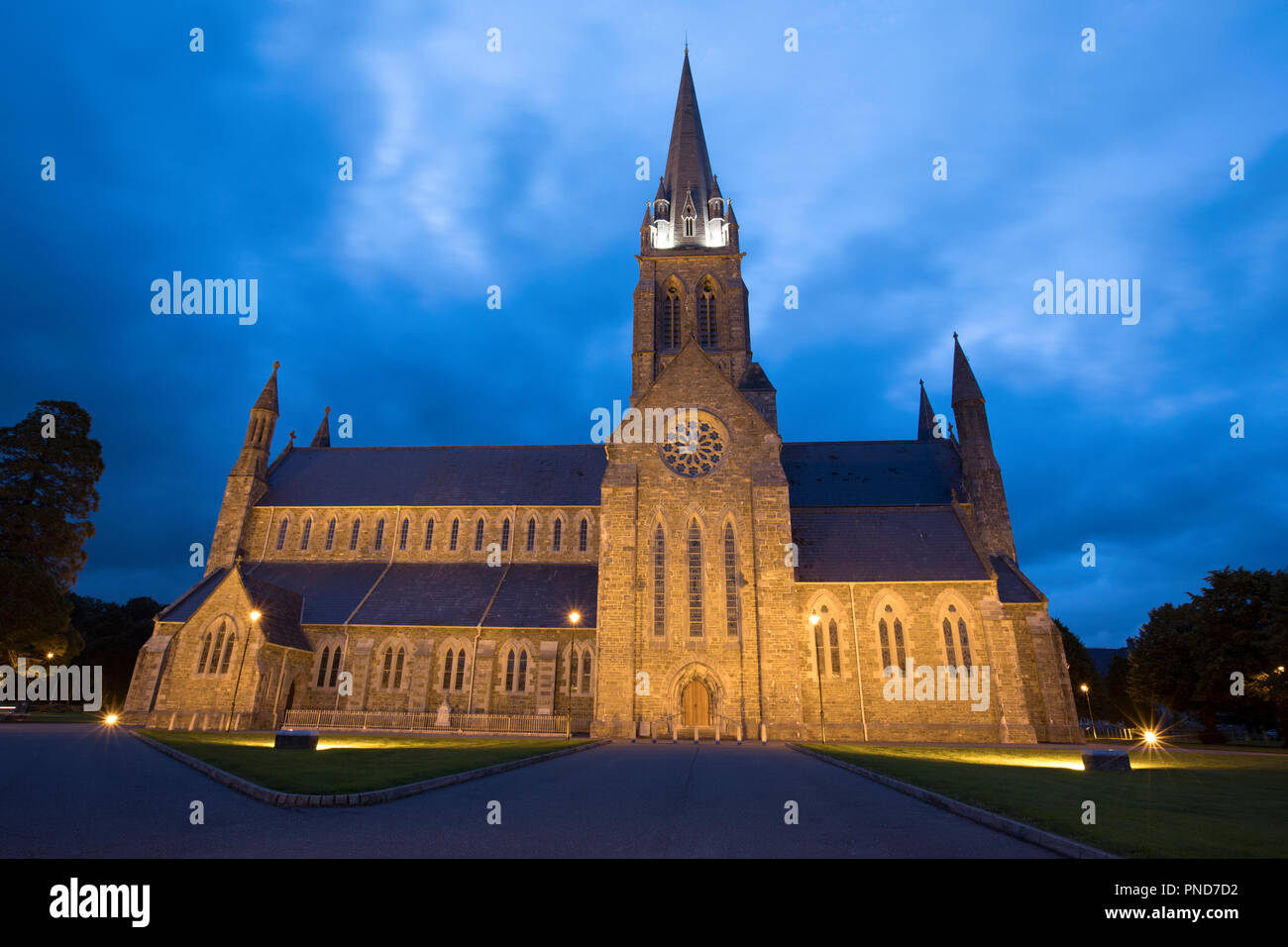 A dusk-time view of the magnificent St. Maryâ€™s Cathedral in Killarney ...