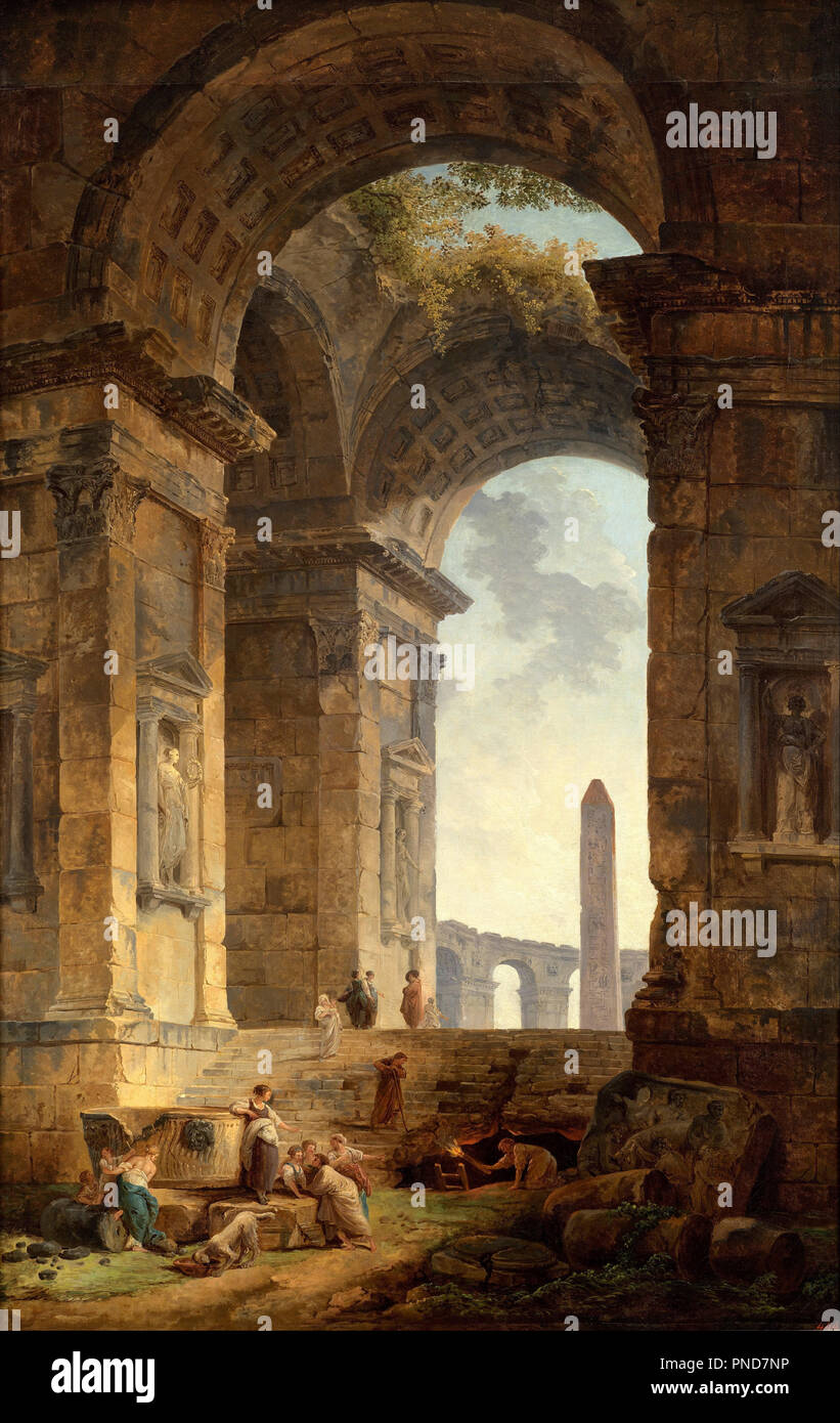 Romantic landscape ruins painting hi-res stock photography and images ...