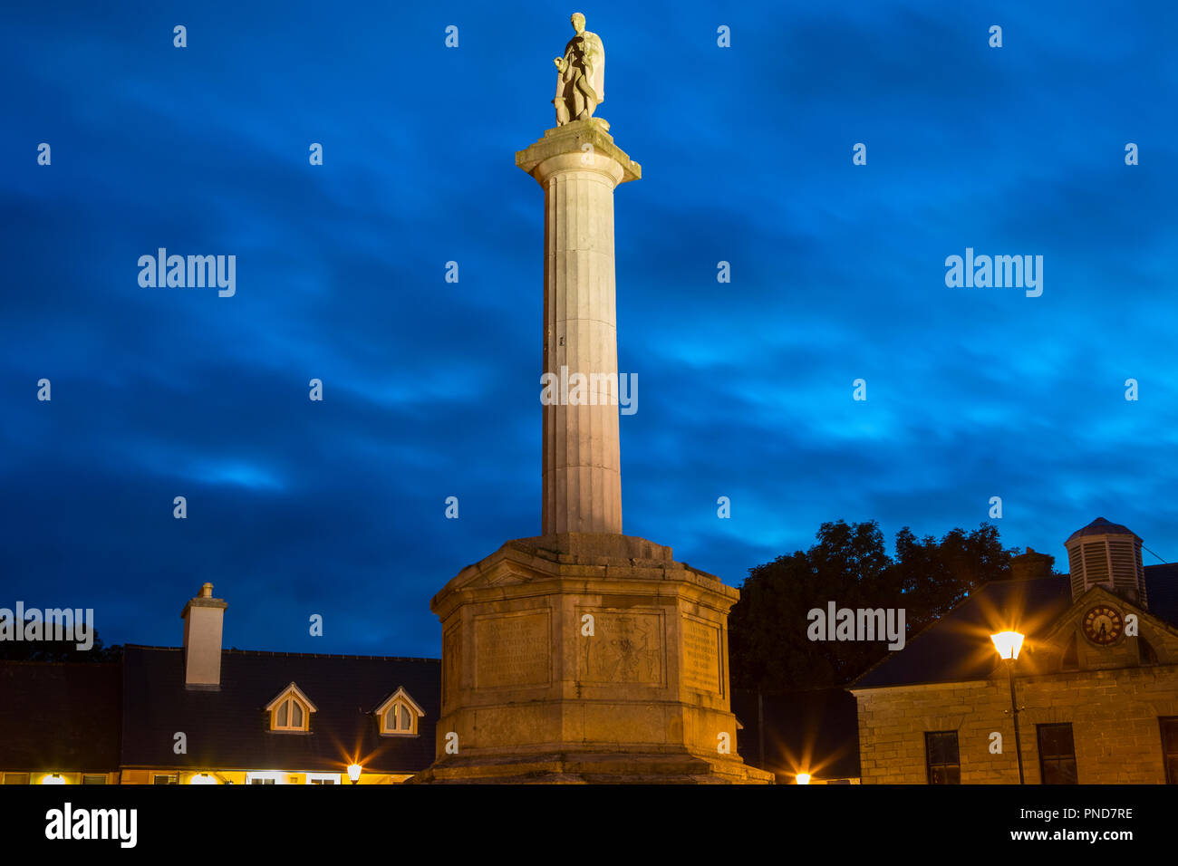 A view of the Octagon with its column and the statue of St. Patrick, in ...