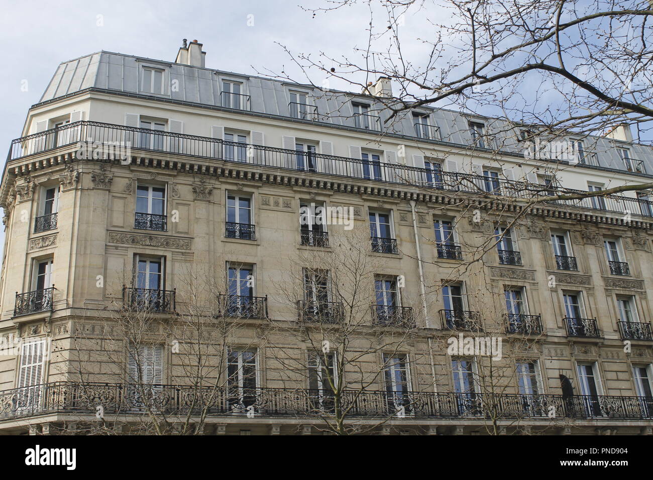 Traditional architecture, authentic french architectural in Paris Stock ...