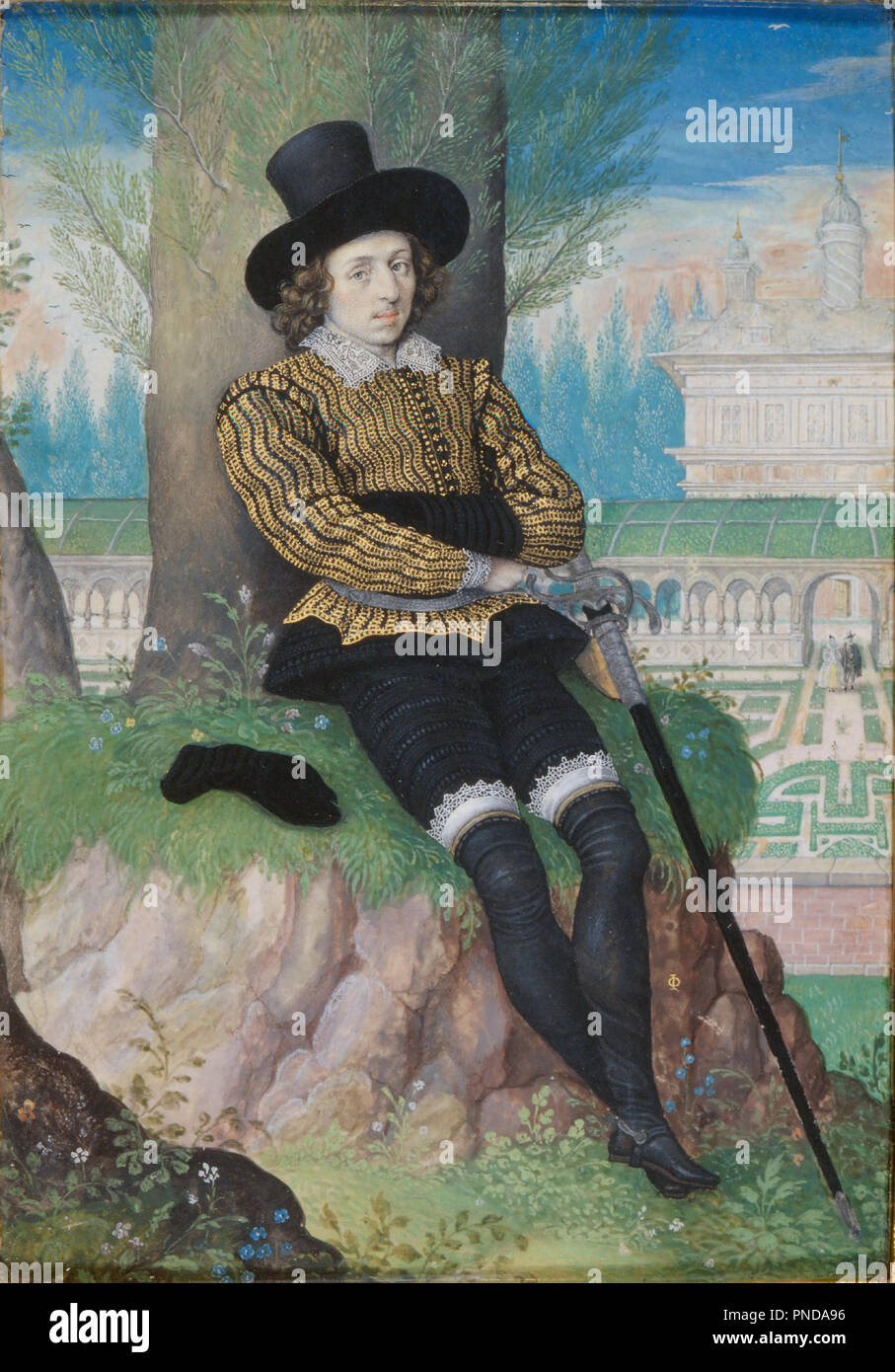 Young Man Seated under a Tree. Date/Period: 1590 - 1595. Painting ...