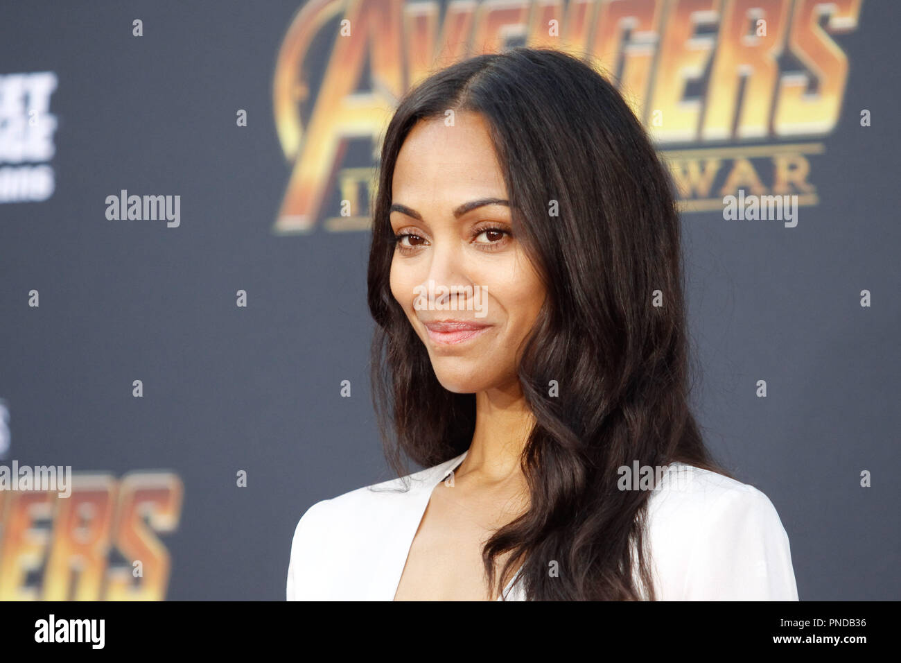 Zoe Saldana at the World Premiere of Marvel Studios' "Avengers ...