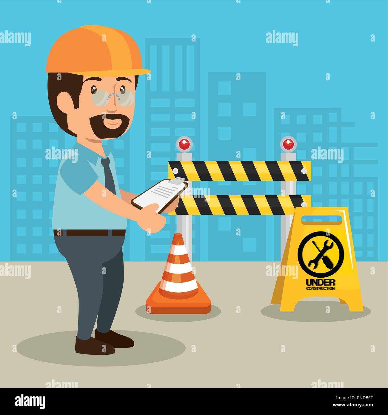 Cartoon character construction cone Stock Vector Images - Alamy