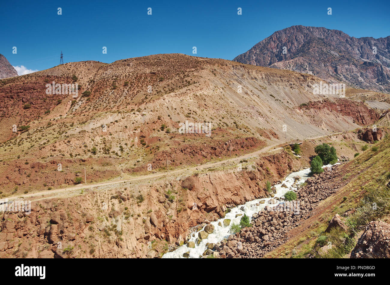 Naryn River rises in the Tien Shan mountains in Kyrgyzstan, Central ...
