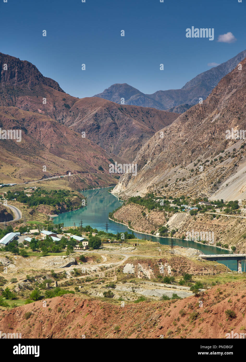 Naryn River rises in the Tien Shan mountains in Kyrgyzstan, Central ...