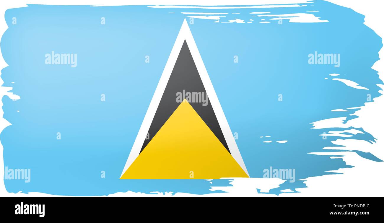 Saint Lucia flag, vector illustration on a white background Stock ...