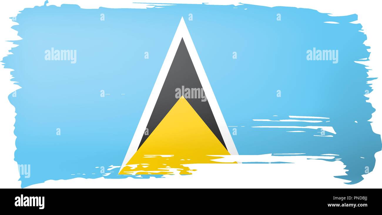 Saint Lucia flag, vector illustration on a white background Stock ...