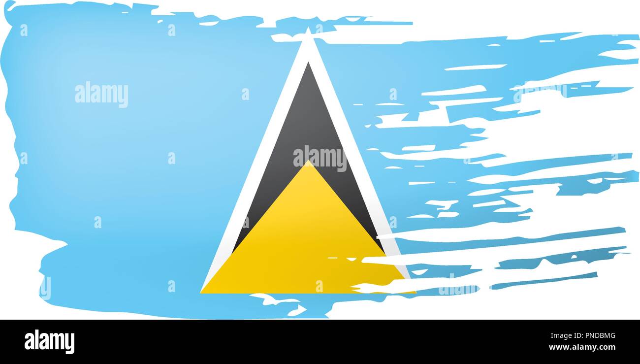 Saint Lucia flag, vector illustration on a white background Stock ...