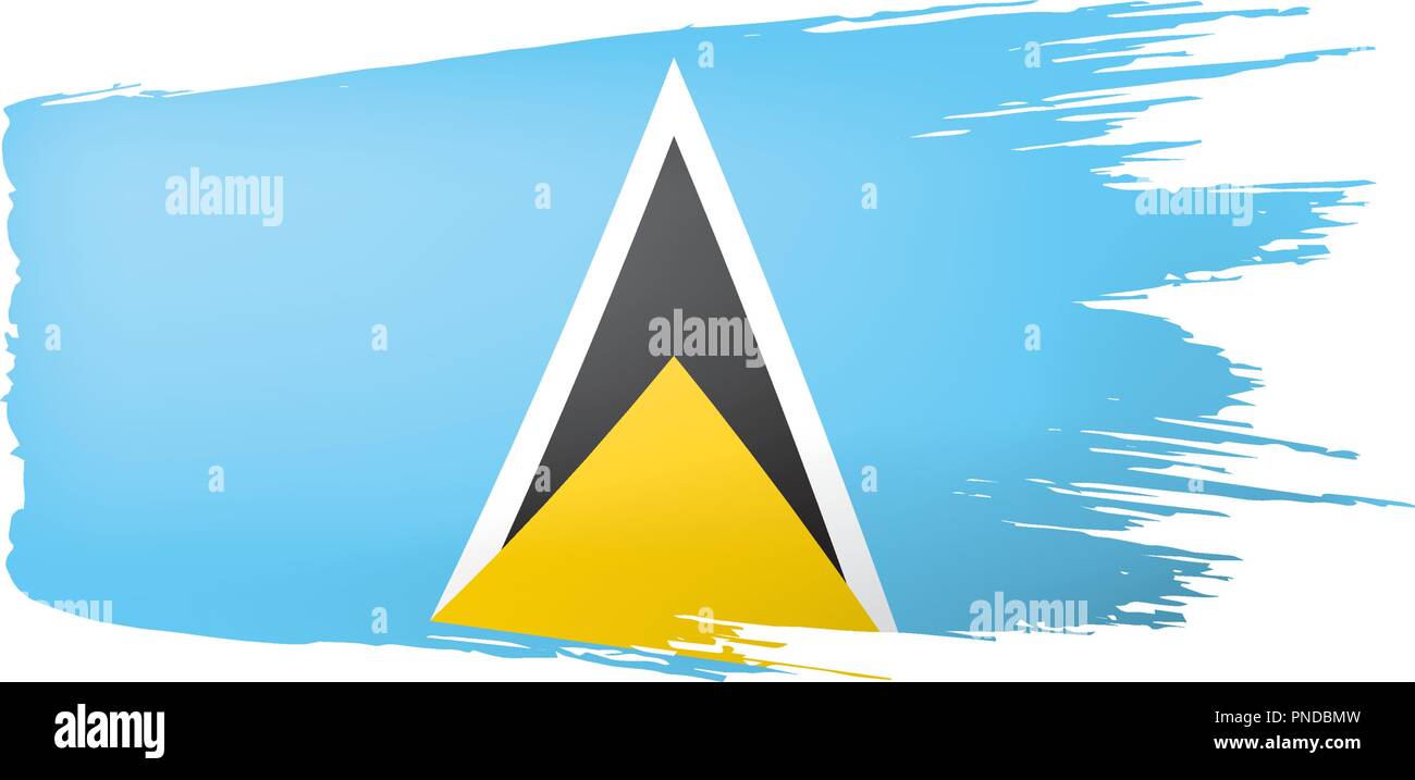 Saint Lucia flag, vector illustration on a white background Stock ...