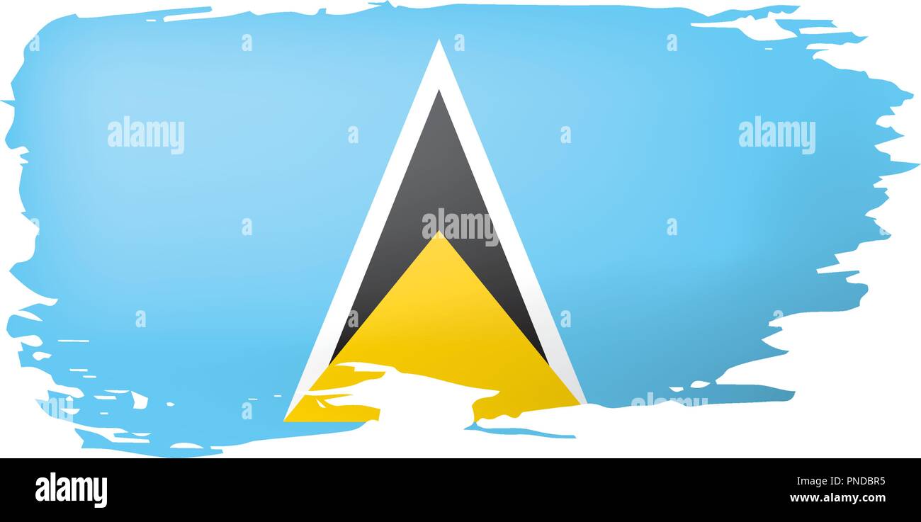 Saint Lucia flag, vector illustration on a white background Stock ...