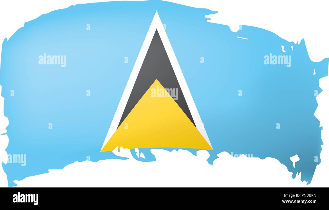 Saint Lucia flag, vector illustration on a white background Stock ...