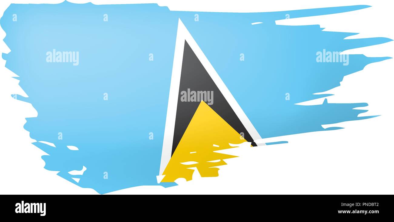 Saint Lucia flag, vector illustration on a white background Stock ...