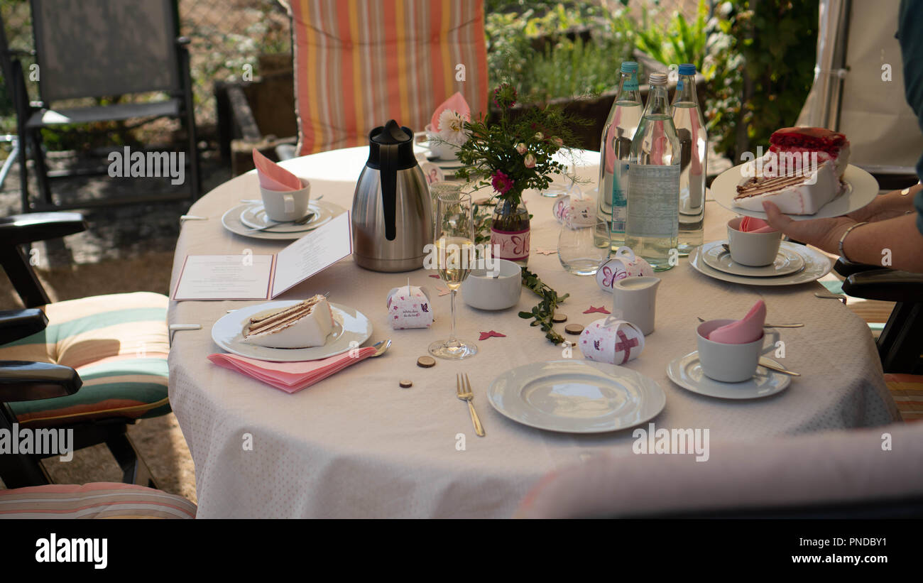Table Setting Food Celebration Party Concept Stock Photo - Alamy