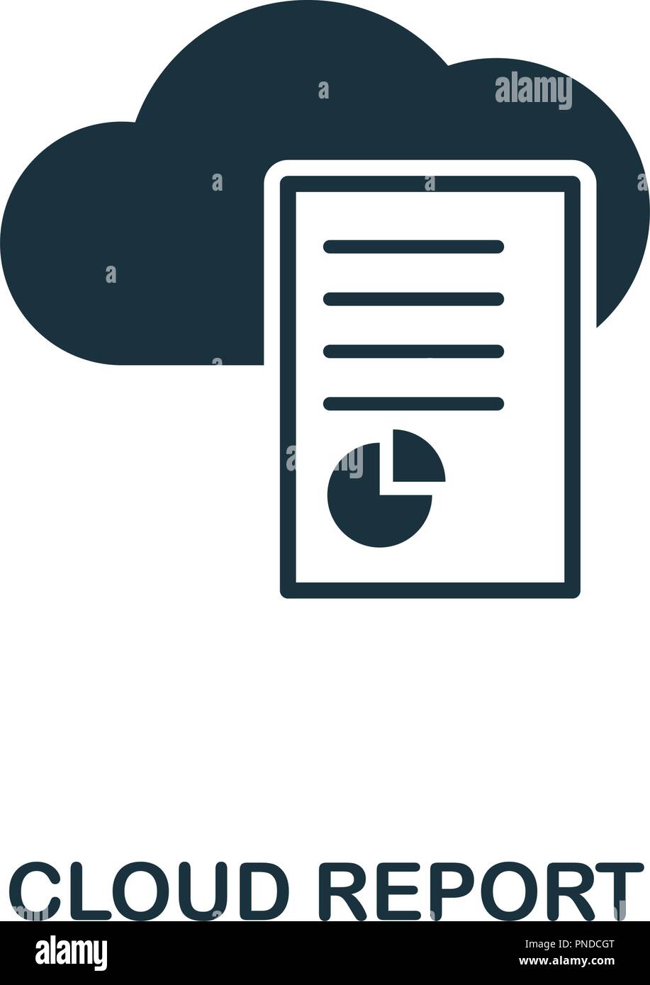 Cloud Report Icon Monochrome Style Design From Big Data Collection Ui Pixel Perfect Simple