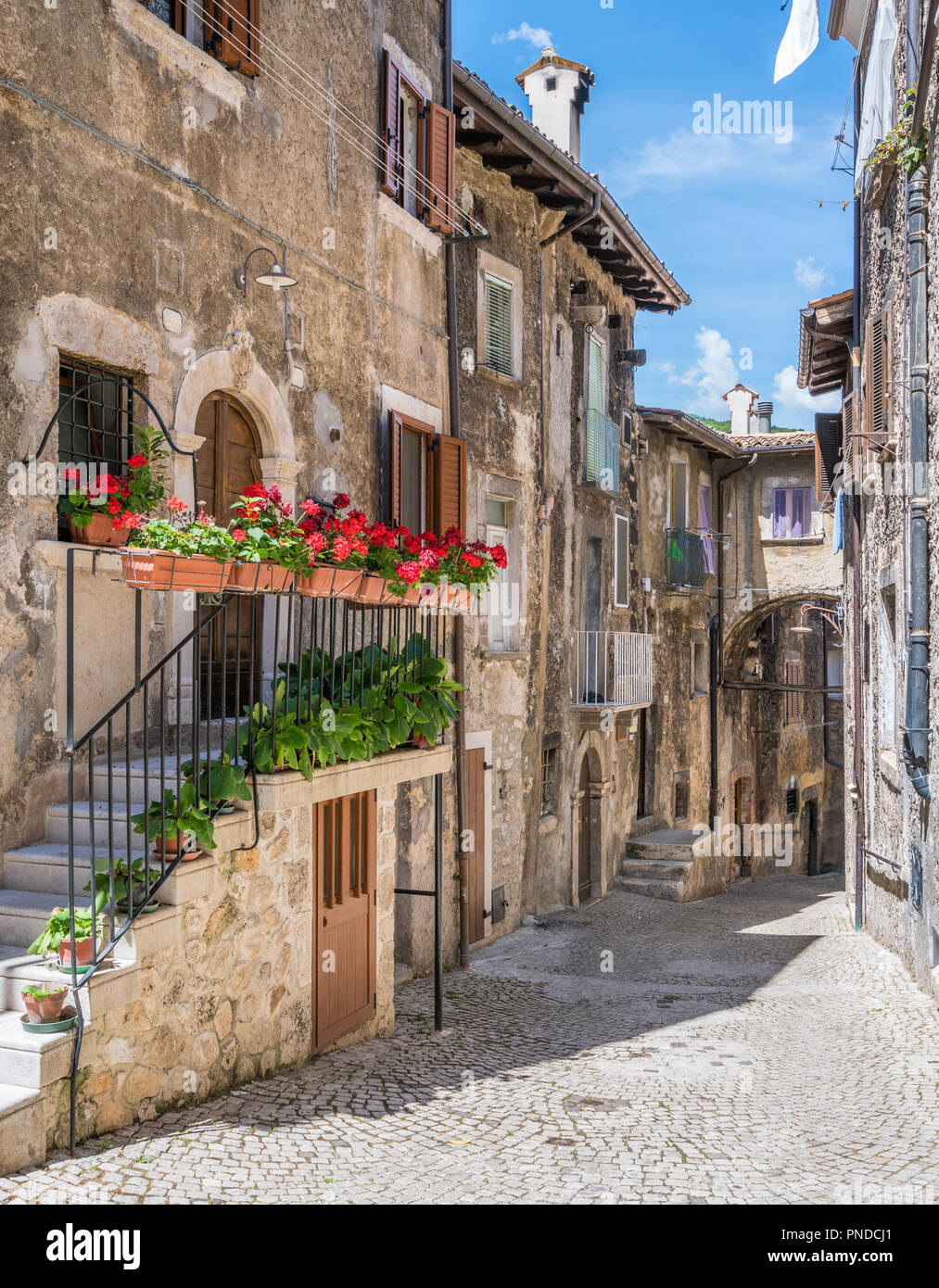Scenic sight in Scanno, province of L'Aquila, Abruzzo, central Italy ...