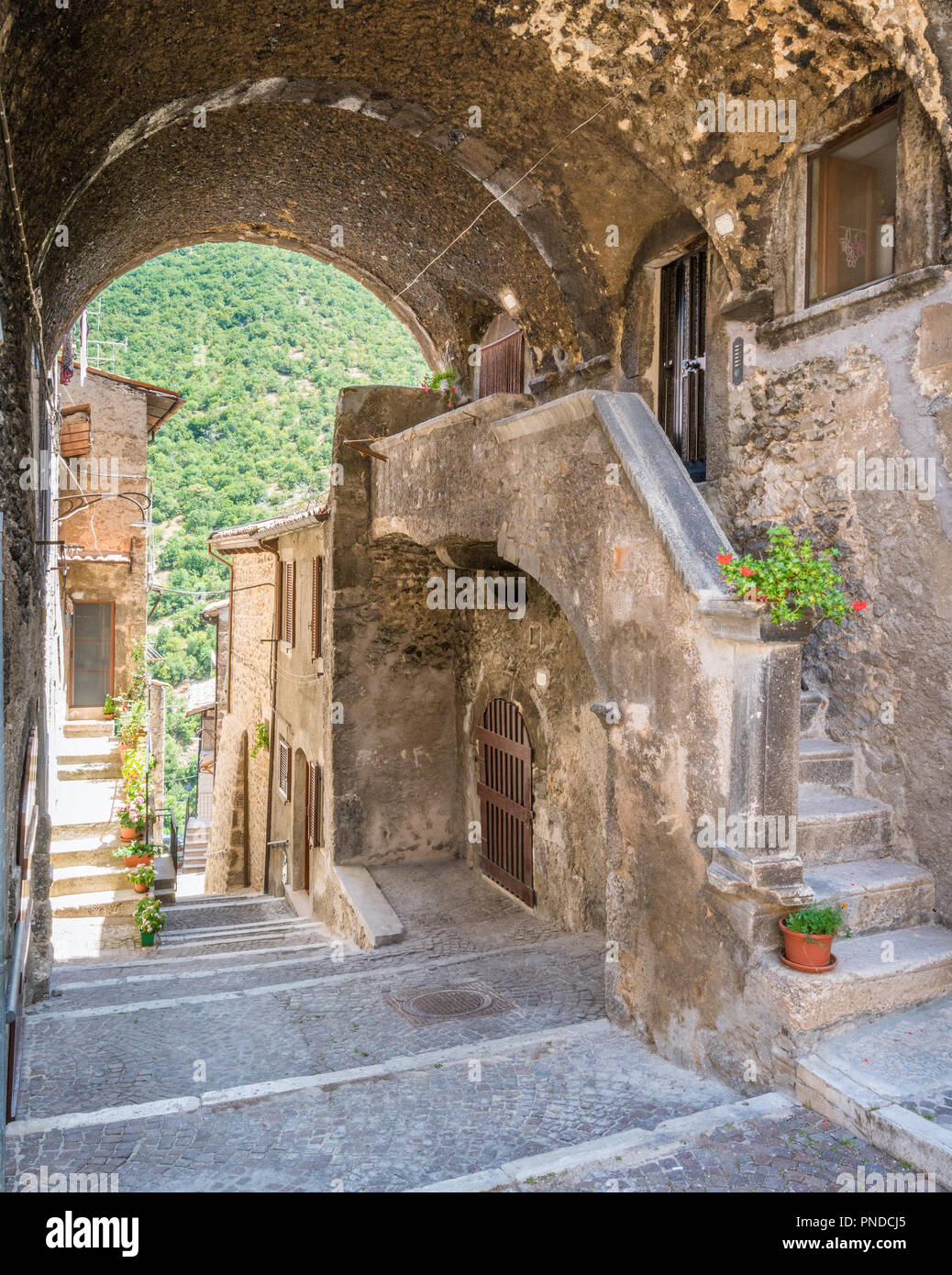 Scenic sight in Scanno, province of L'Aquila, Abruzzo, central Italy ...