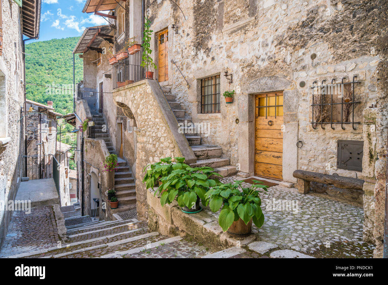 Scenic sight in Scanno, province of L'Aquila, Abruzzo, central Italy ...