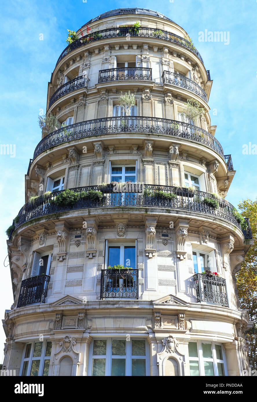 The traditional facade of Parisian building, France Stock Photo - Alamy