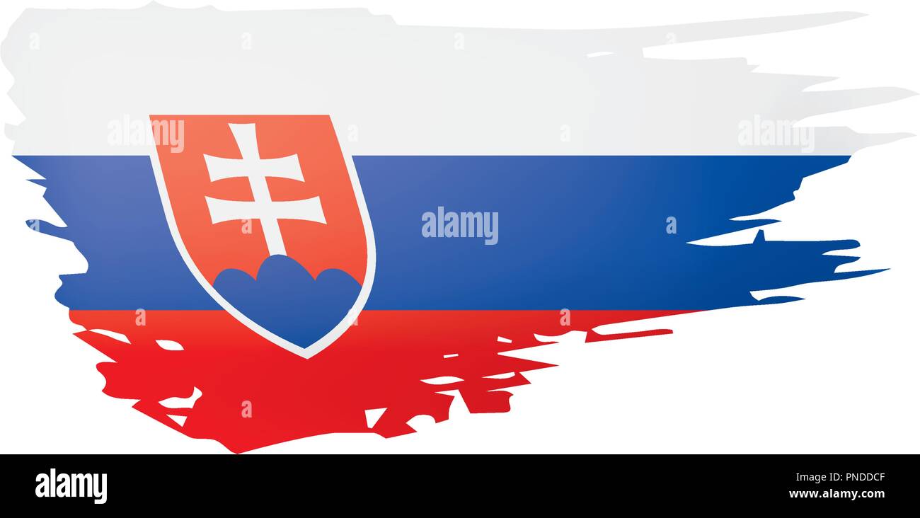 Slovakia flag, vector illustration on a white background Stock Vector ...