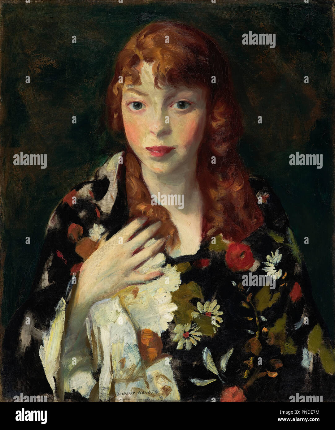 Edna Smith in a Japanese Wrap. Date/Period: Ca. 1915. Oil paintings ...