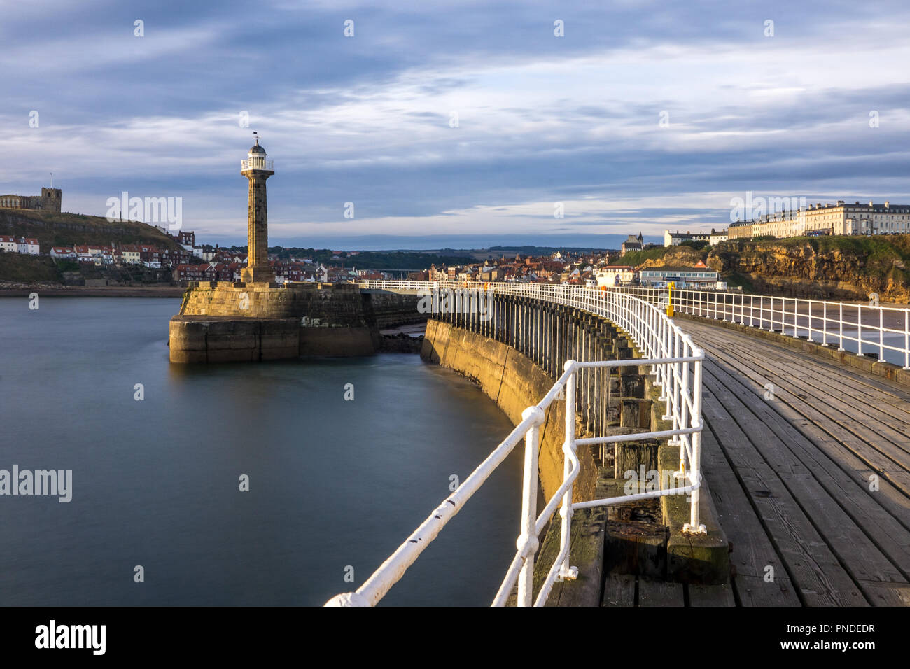 Whitby Pier, North Yorkshire, England UK Stock Photo - Alamy