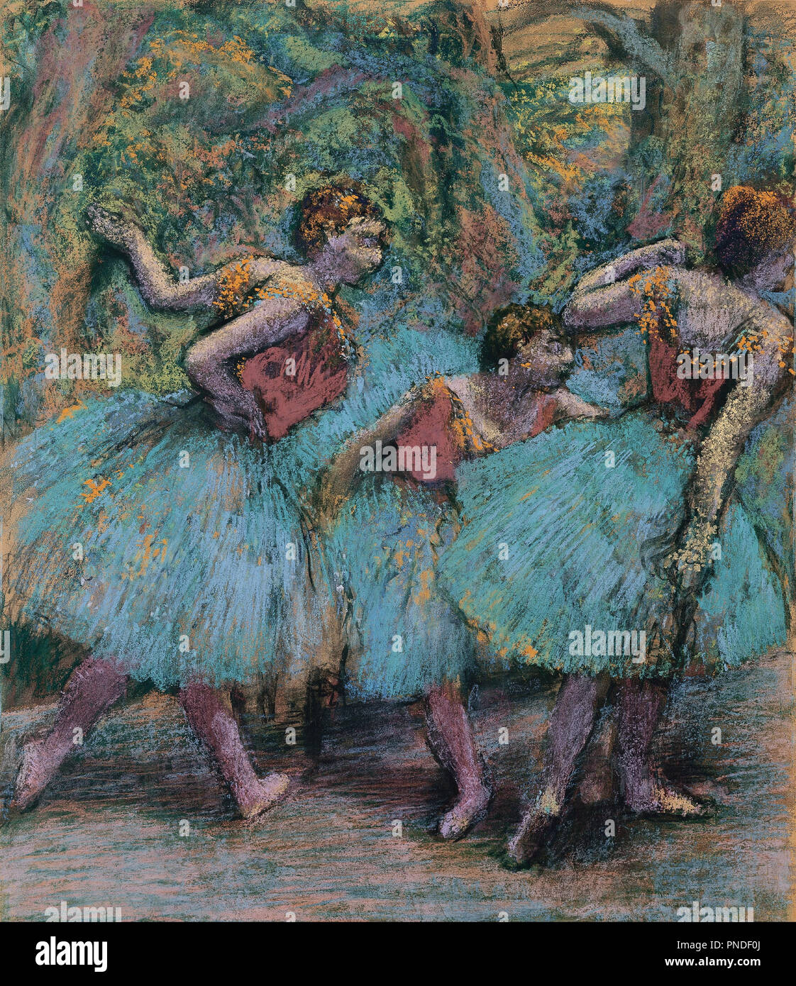 Three Dancers (Blue Tutus, Red Bodices). Date/Period: 1903. Width: 81 ...