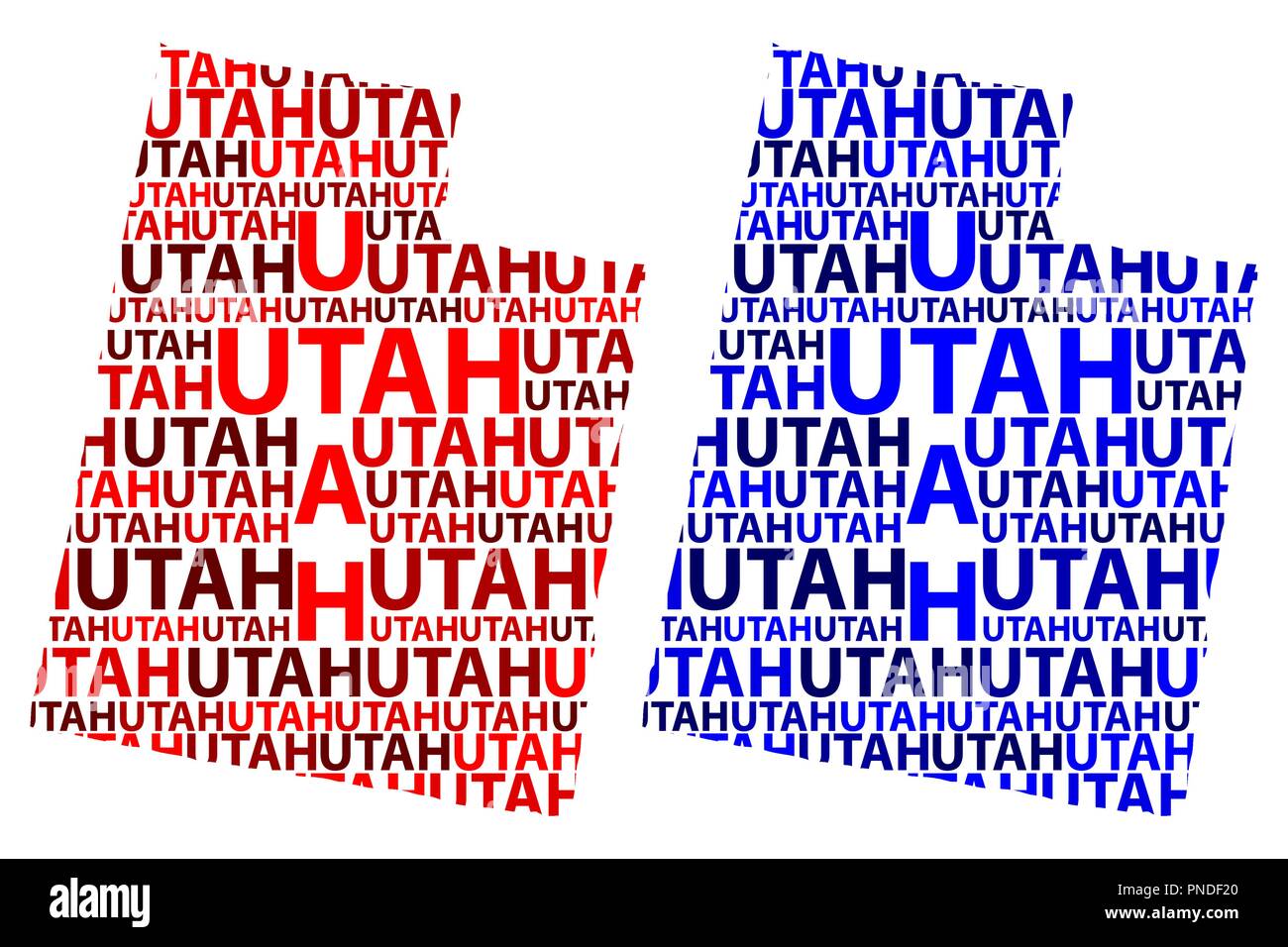 Sketch Utah (United States of America) letter text map, Utah map - in ...