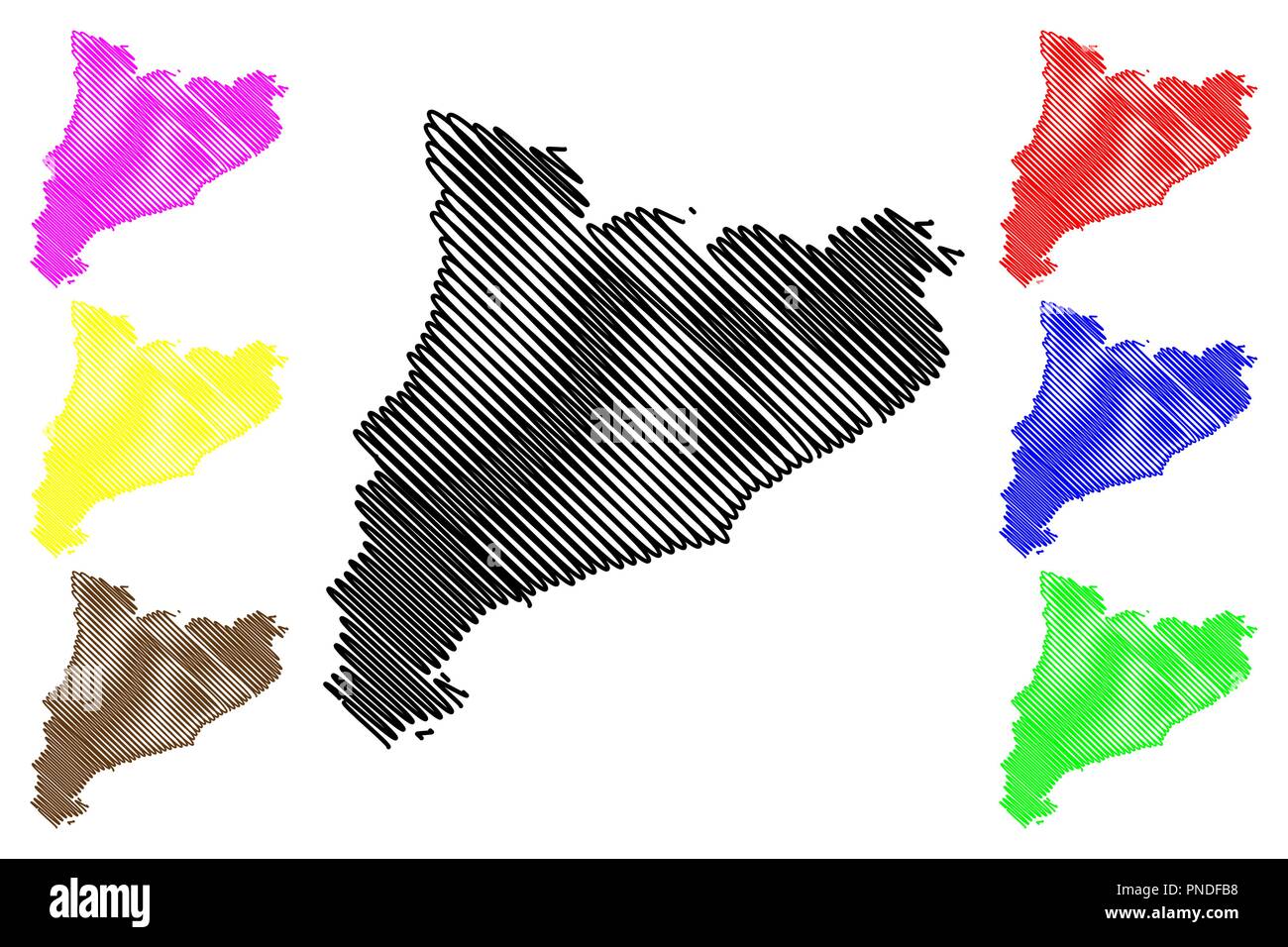 Catalonia (Kingdom of Spain, Autonomous community) map vector ...