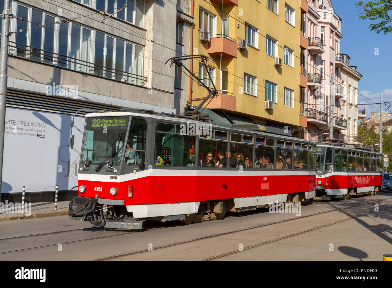 An electric tram in Sofia, Bulgaria Stock Photo - Alamy