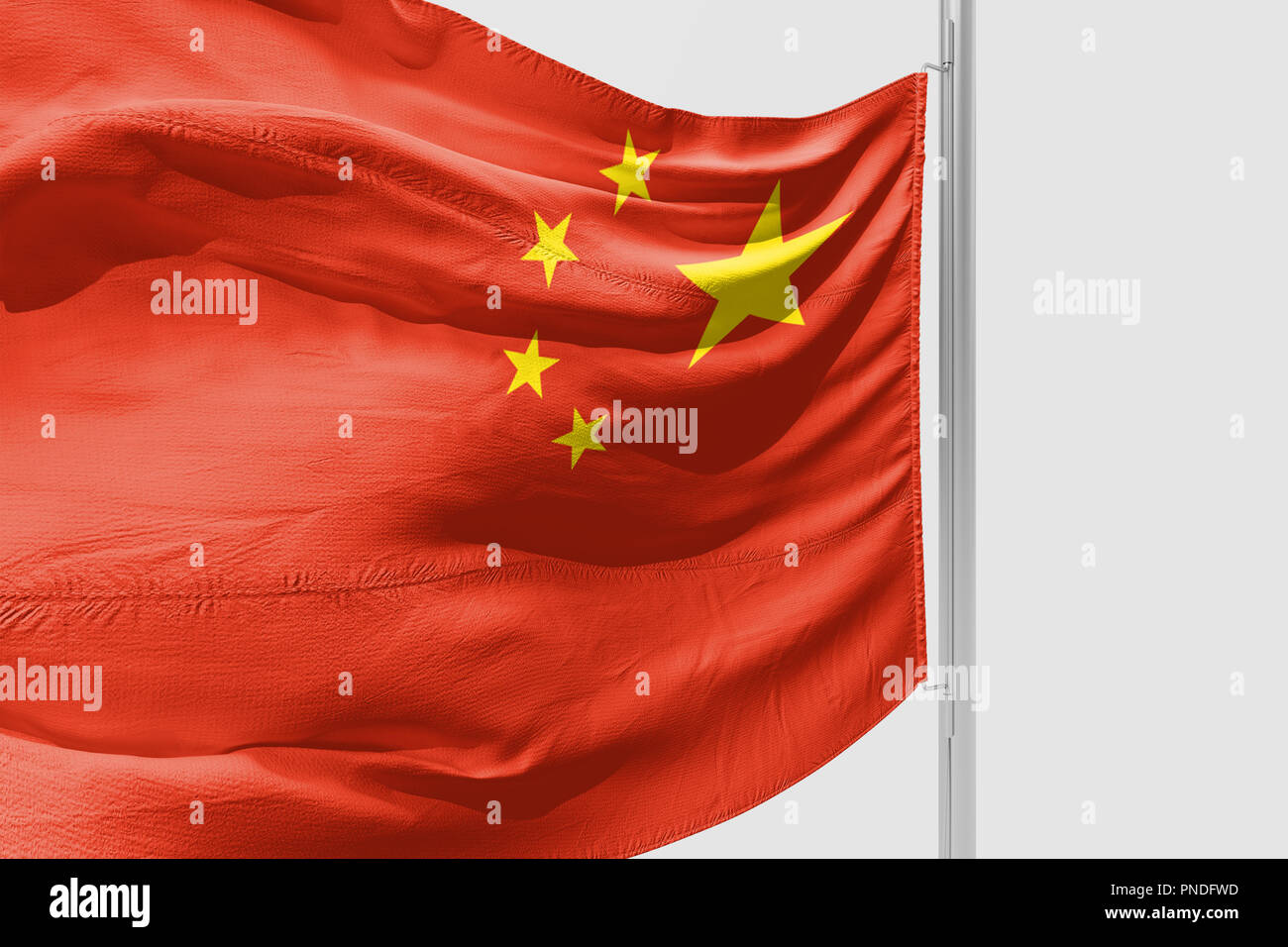 Isolated China Flag waving 3d Realistic China Flag Rendered Stock Photo ...