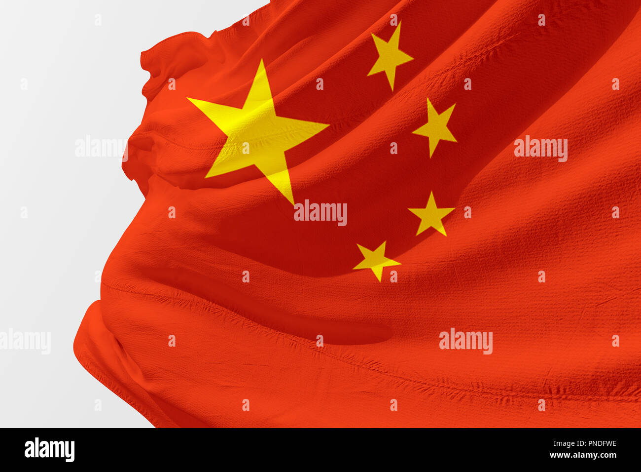 Isolated China Flag waving 3d Realistic China Flag Rendered Stock Photo ...