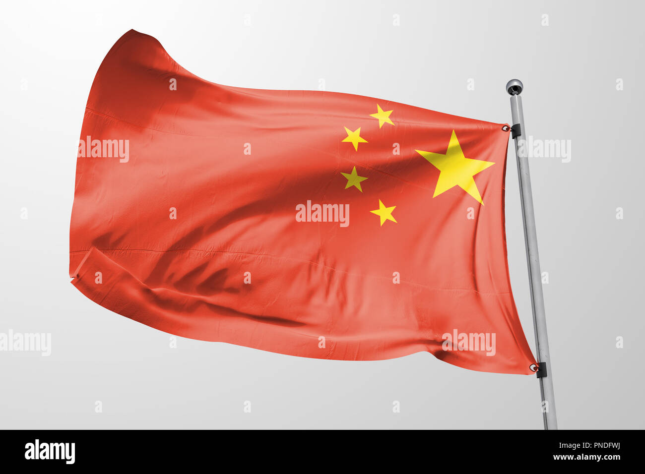 Isolated China Flag waving 3d Realistic China Flag Rendered Stock Photo ...