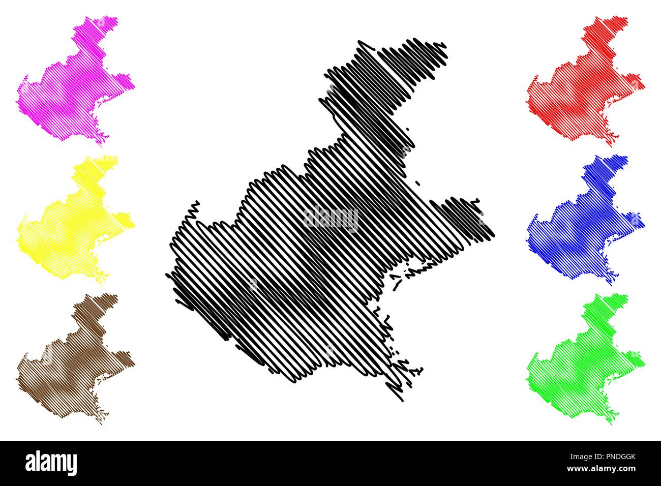 Veneto (Autonomous region of Italy) map vector illustration, scribble ...
