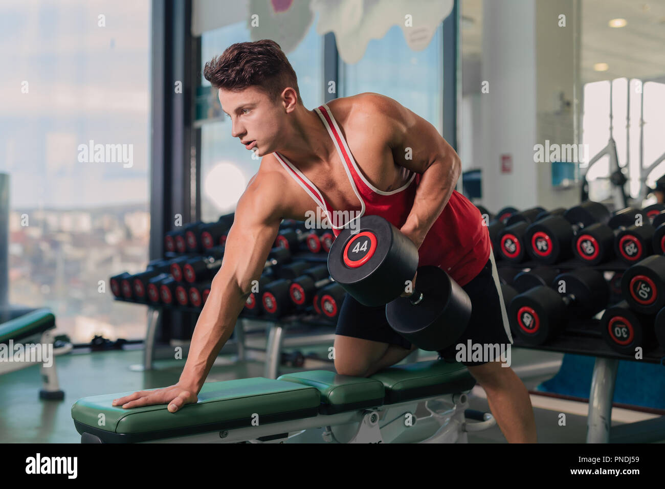 Handsome muscular fit young man hi-res stock photography and images - Alamy