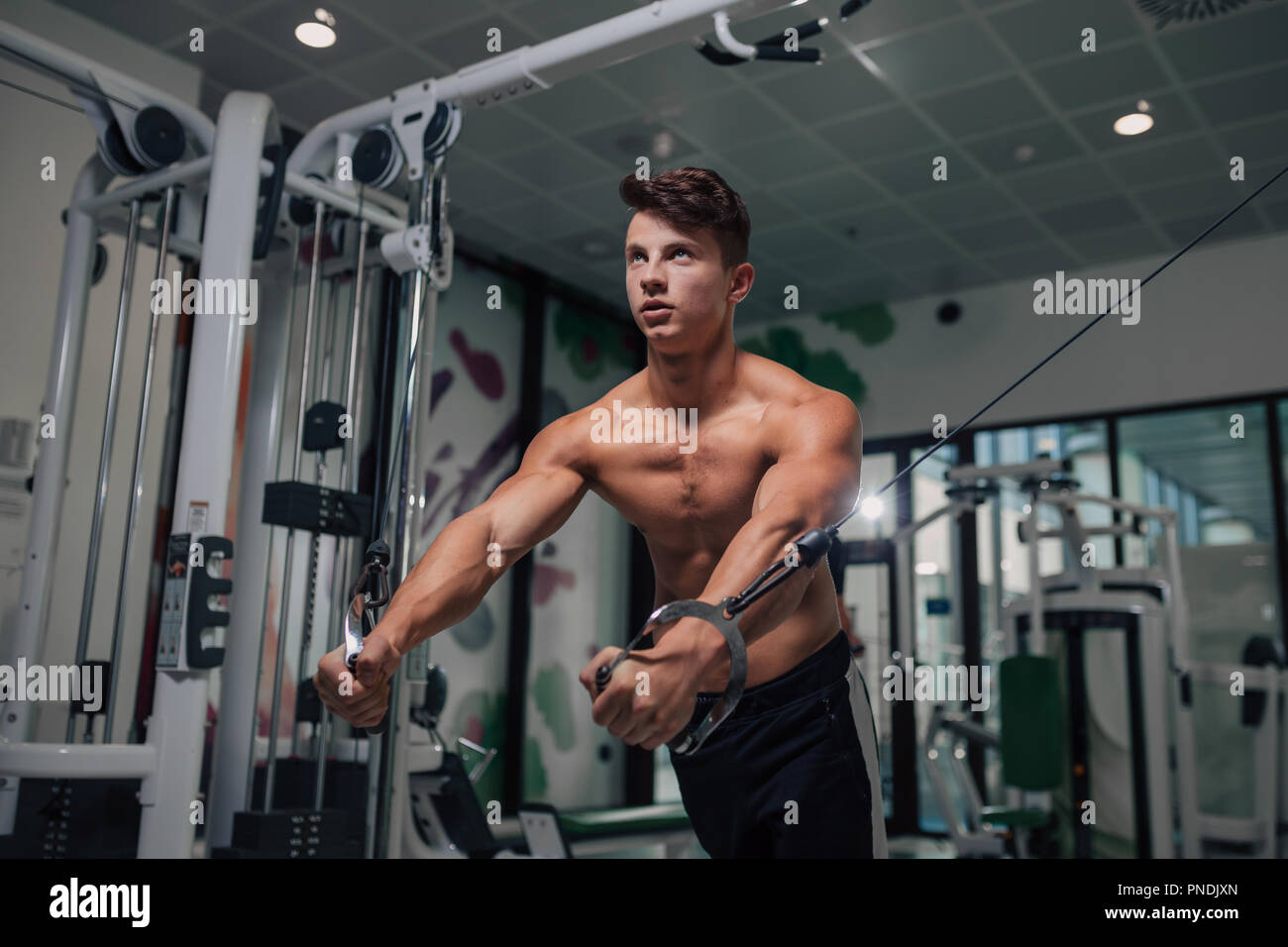 Young and fit man at the gym Stock Photo - Alamy