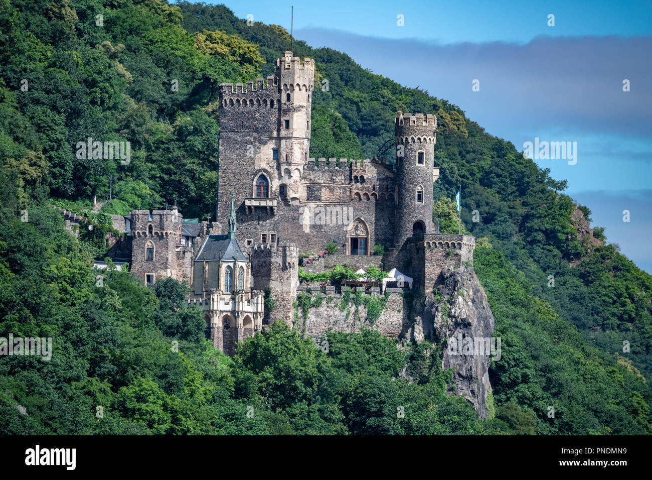 Rheinstein Castle from the Rhine River in Germany Stock Photo - Alamy