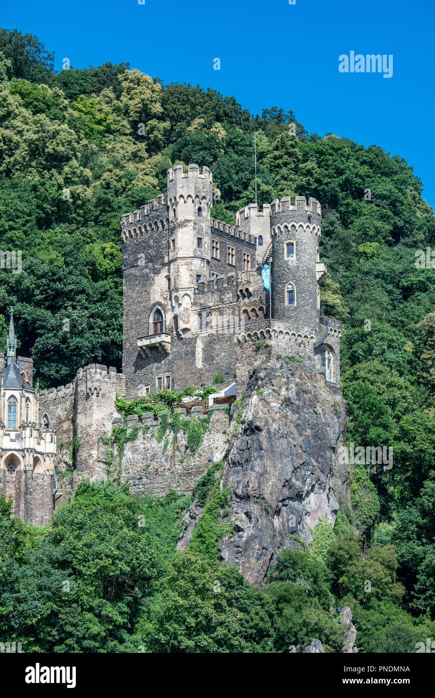 Rheinstein Castle from the Rhine River in Germany Stock Photo - Alamy