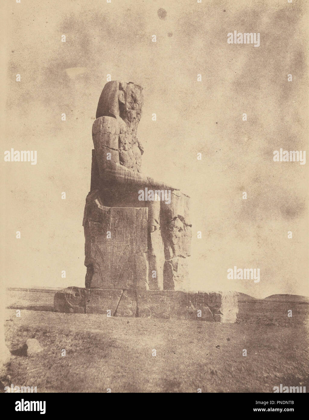 [The Colossus of Memnon at Thebes]. Date/Period: 1854. Print. Salted ...
