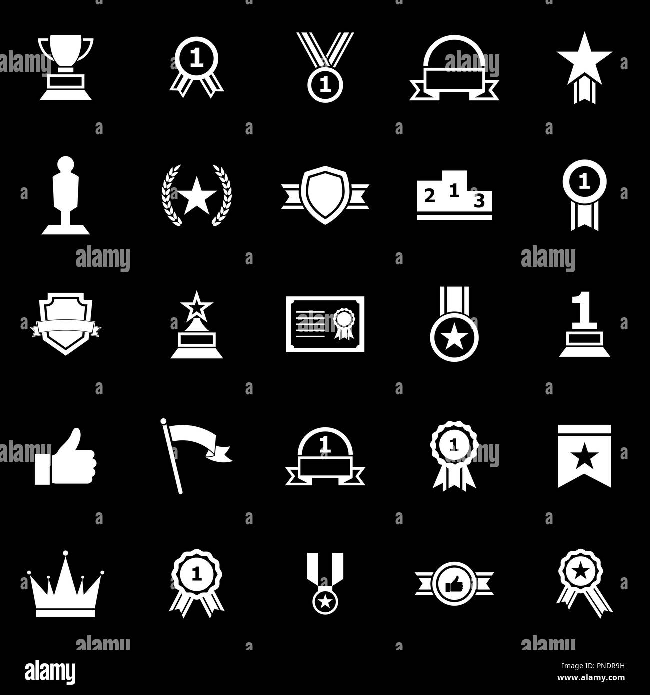 Winner icons on black background, stock vector Stock Vector Image & Art ...