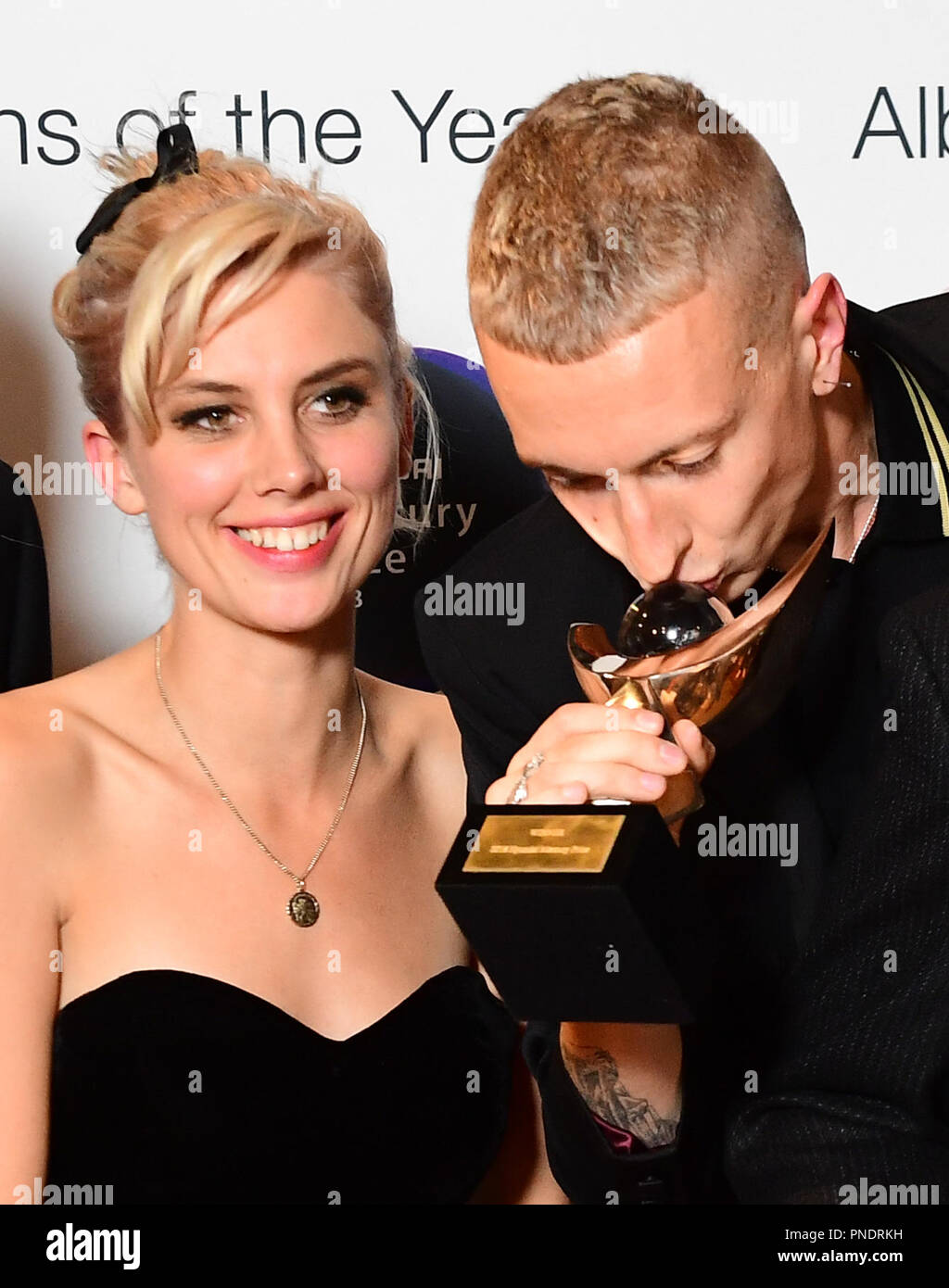 Ellie Rowsell and Theo Ellis of Wolf Alice celebrate winning the 2018 ...