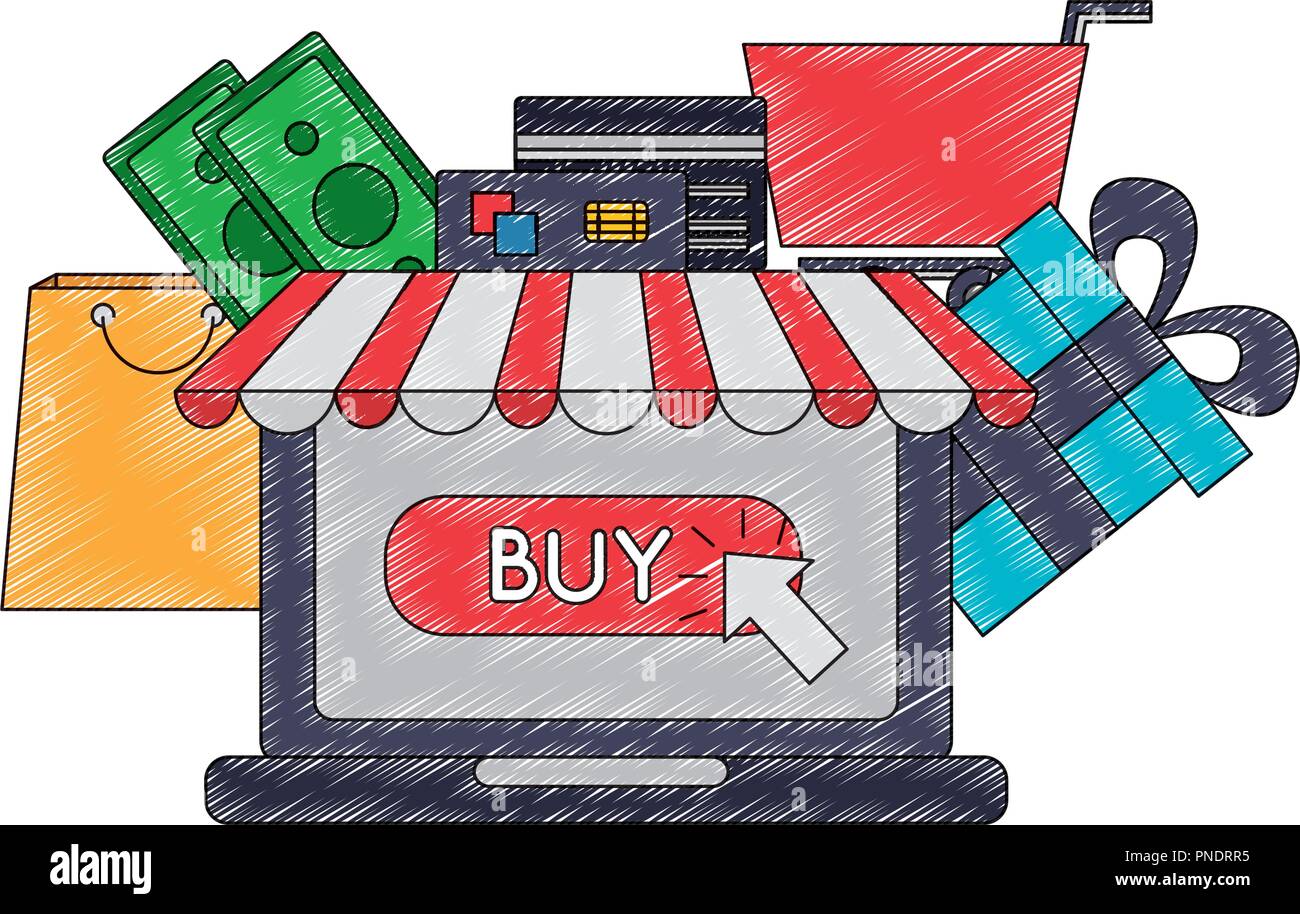 Credit cards shopping cart Stock Vector Images - Alamy