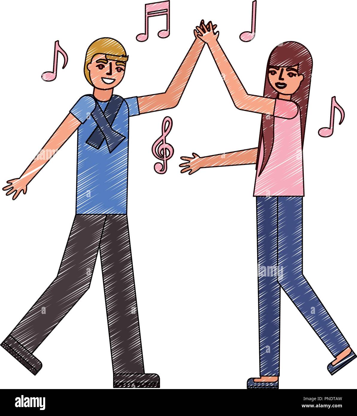 Beautiful young woman dancing music Stock Vector Images - Alamy