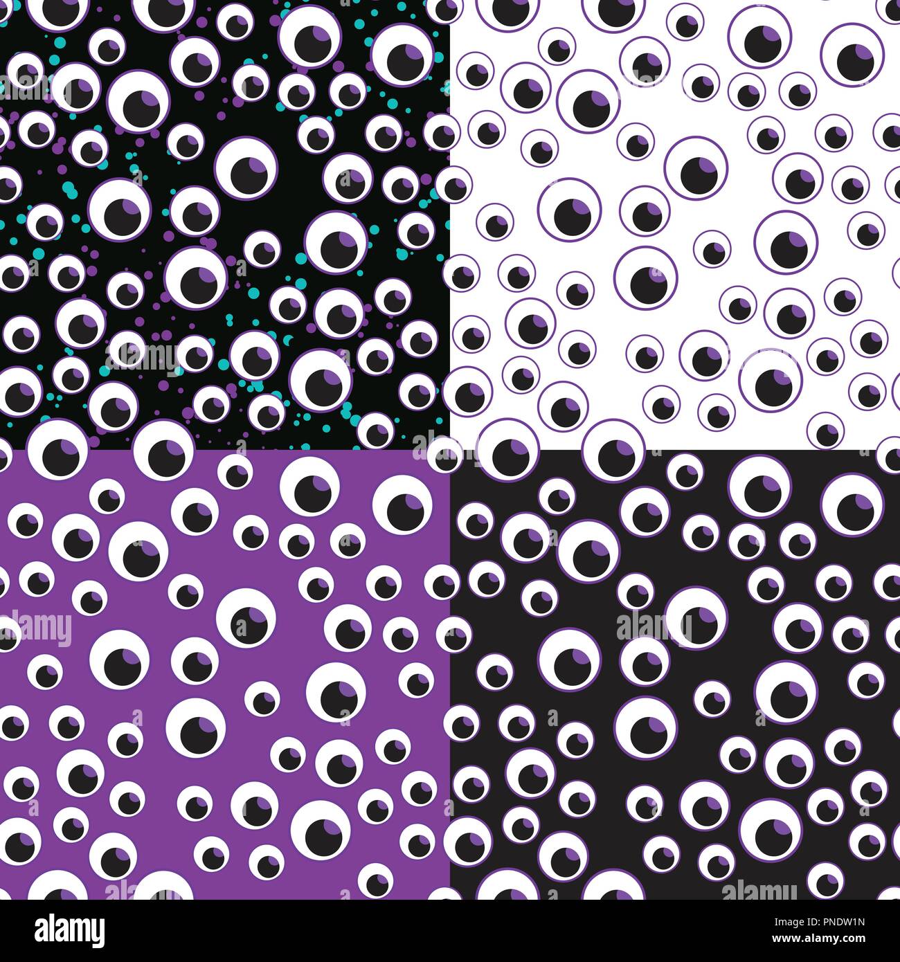 Vector illustration Many eyes seamless pattern. Happy Halloween design ...