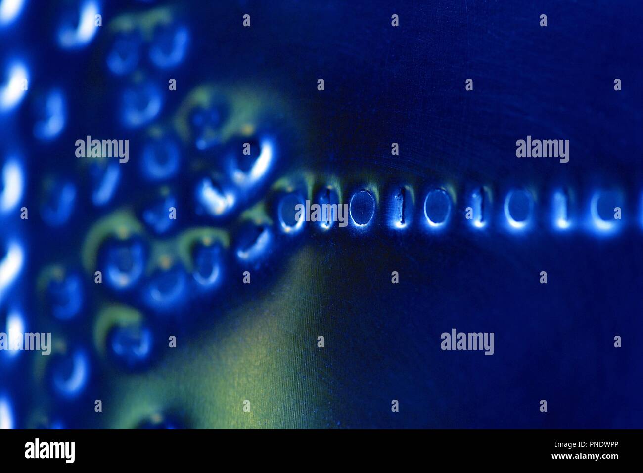Binary code: digital language emerging from a numerical cloud Stock ...