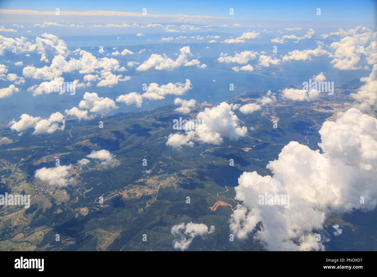 Gebze district and osmangazi bridge in izmit bay in istanbul province ...