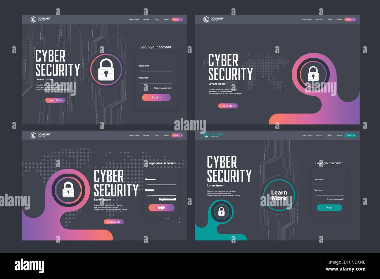 Cyber Security Landing Page Vector Template Design Stock Vector Image And Art Alamy