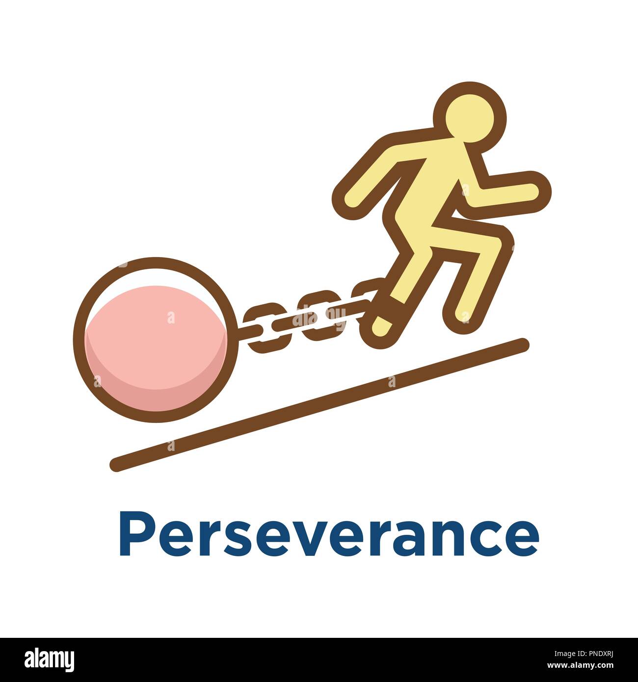Persistence icon w image of extreme motivation and drive set on ...