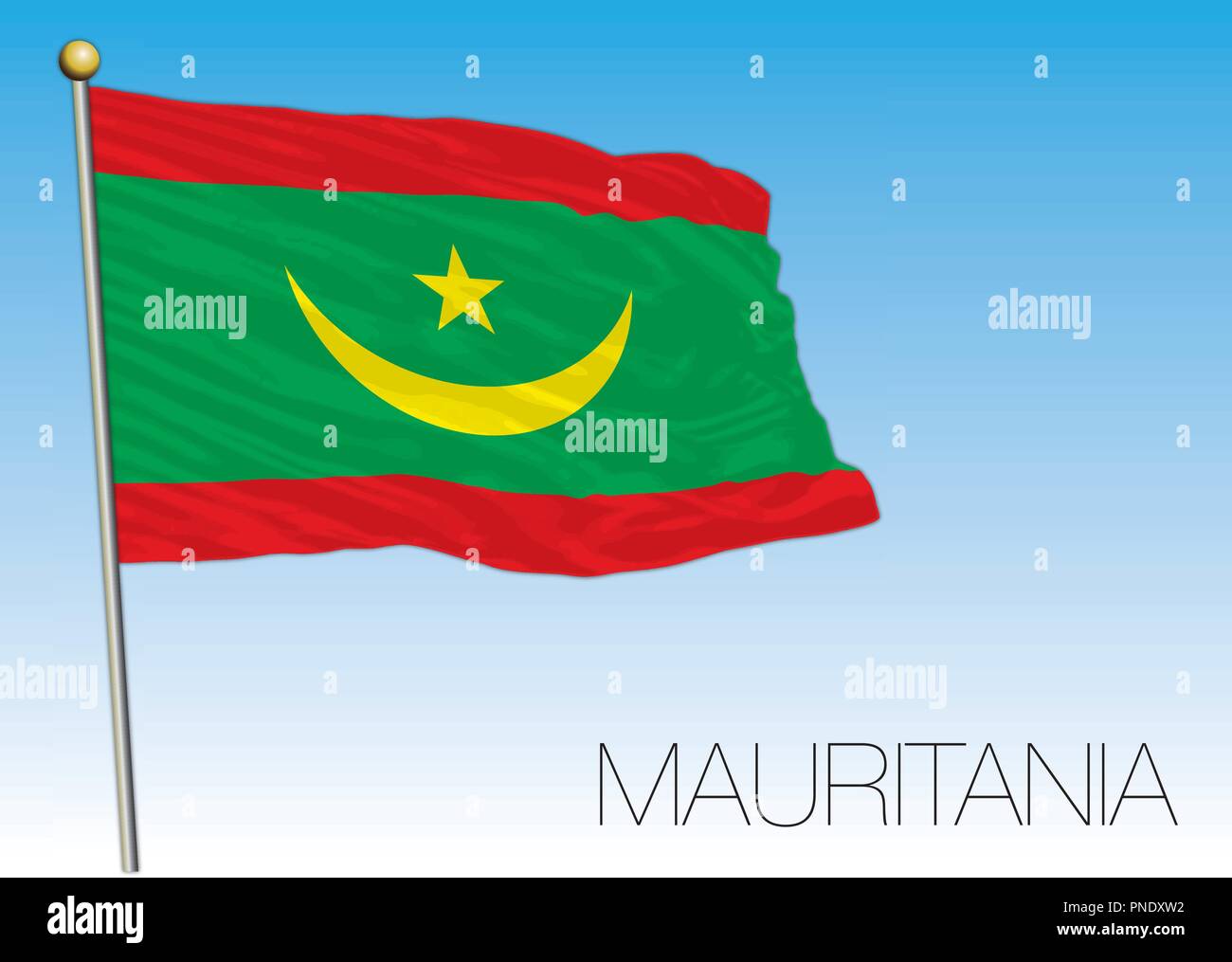 Mauritania new flag design 2017, vector illustration Stock Vector Image ...