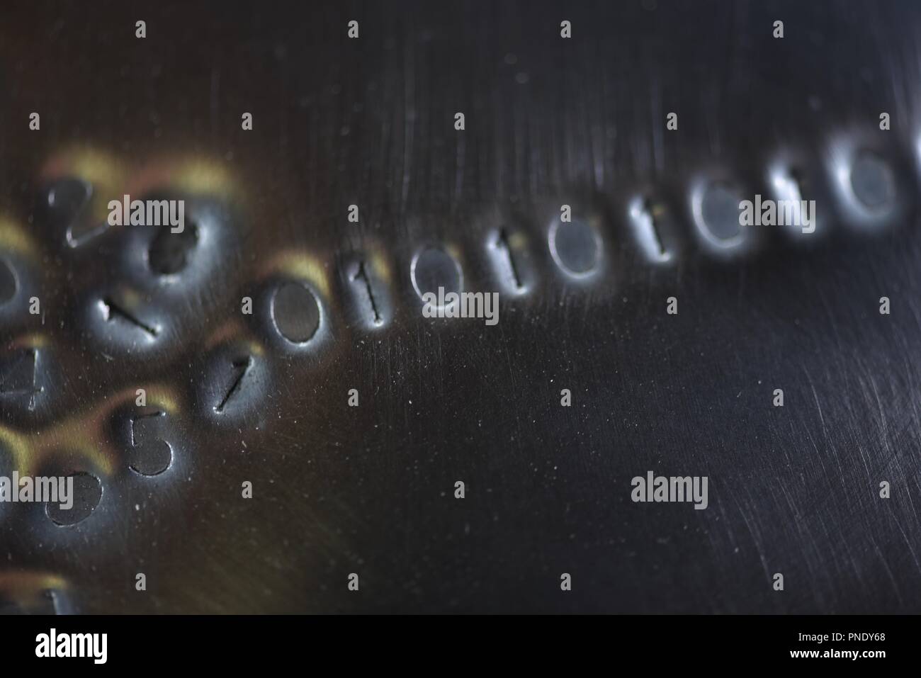 Binary code: digital language emerging from a numerical cloud Stock ...