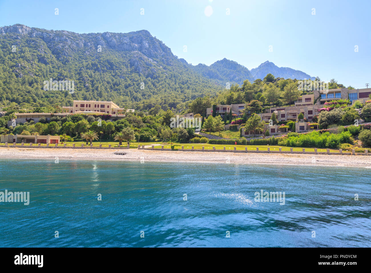 Kumlubuk (sandy bay) beach near Turunc in Marmaris, Turkey Stock Photo ...
